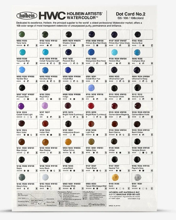 Holbein Artist Watercolor Dot Card Set of 108 (DC01)