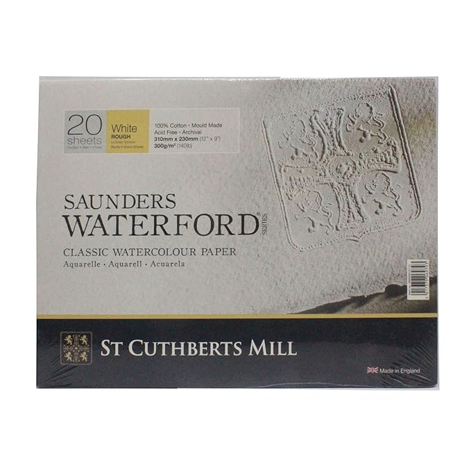 Saunders Waterford Classic Watercolour Paper Rough 12" X 9" 20 Sheets ...